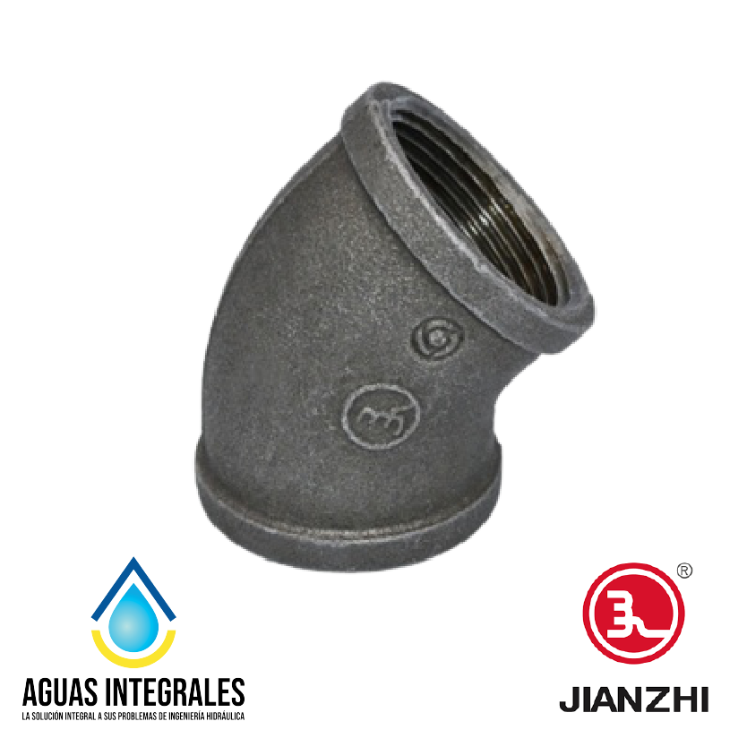 Codo a 45° Hierro Negro. | Firedepot